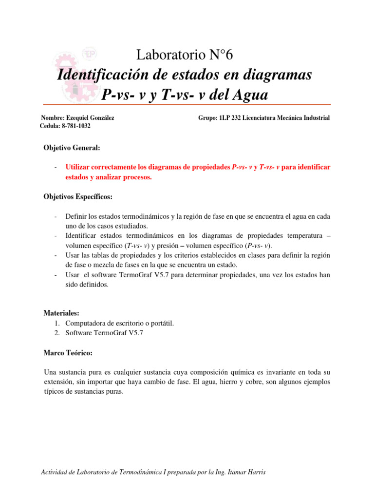 Laboratorio 6 Identificacion de Estados TermoGraf V5.7 done | PDF ...