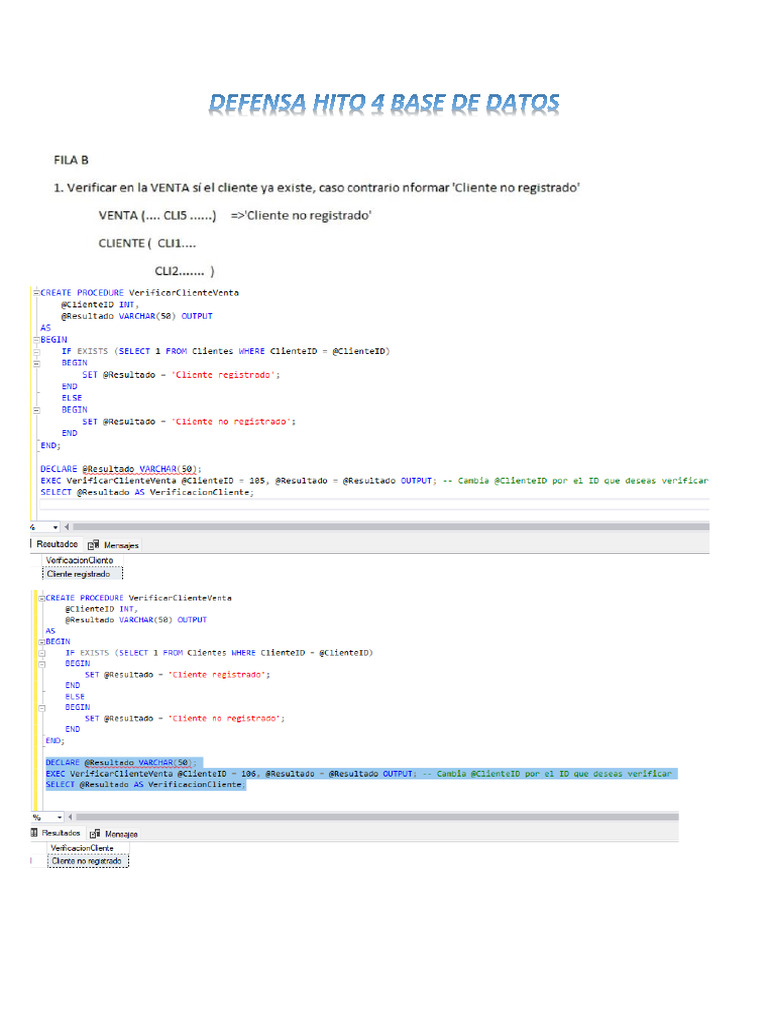 Defensa Hito 4 Base de Datos | PDF