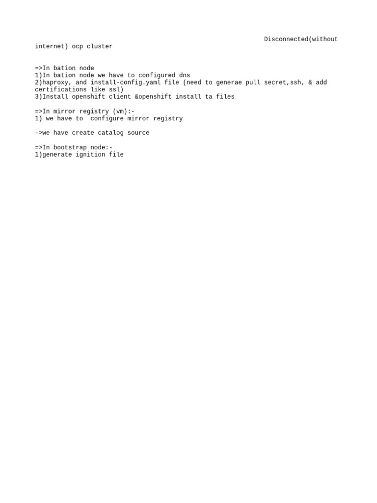 Disconnected OCP Cluster Configuration Steps - Copy 1 | PDF | Teaching ...