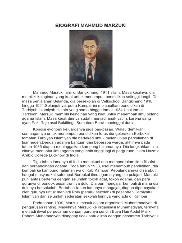 Biografi Mahmud Marzuki | PDF