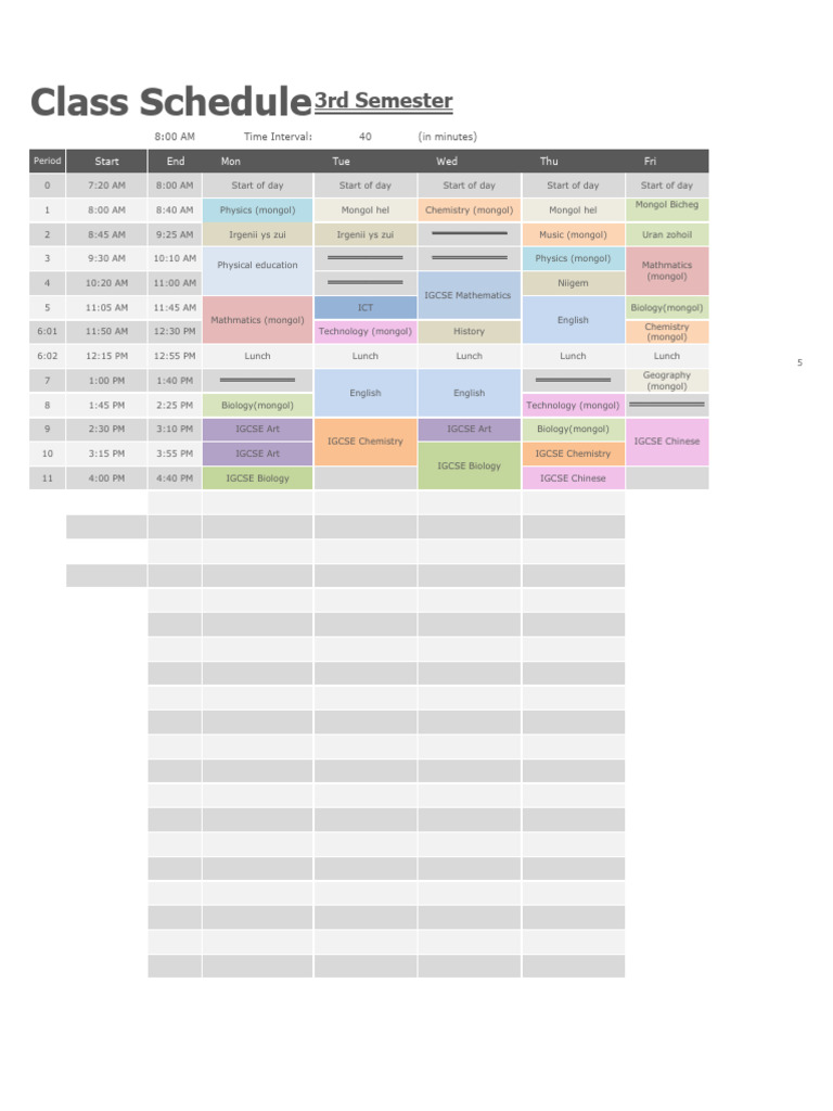 School Schedule Original | PDF | Science | Natural Sciences