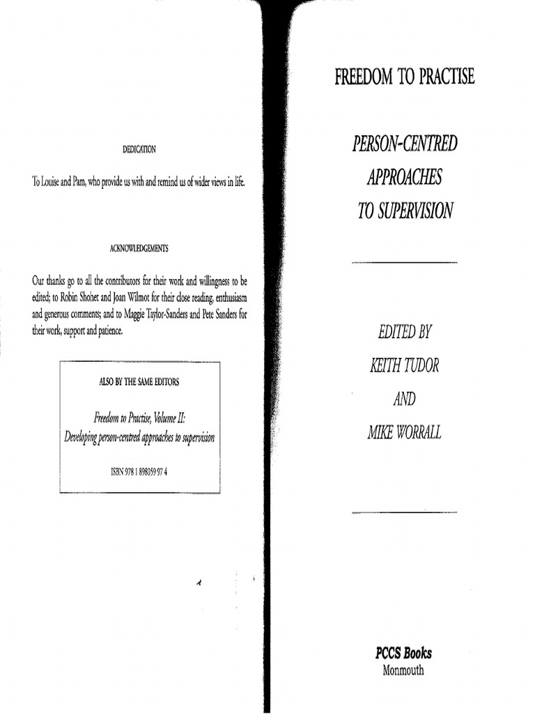 Tudor Worrall (2004) Freedom To Practise. Ch1 Person Centred Philosophy ...