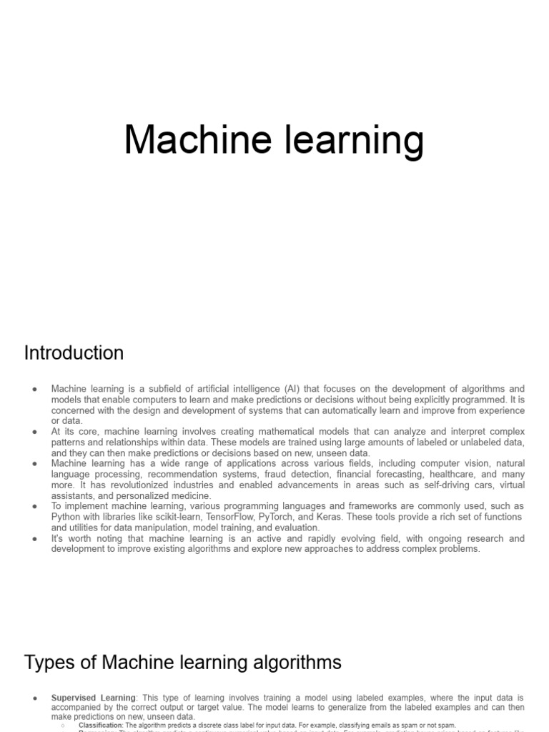 Machine Learning | PDF | Machine Learning | Deep Learning Machine Learning | PDF | Machine Learning | Deep Learning