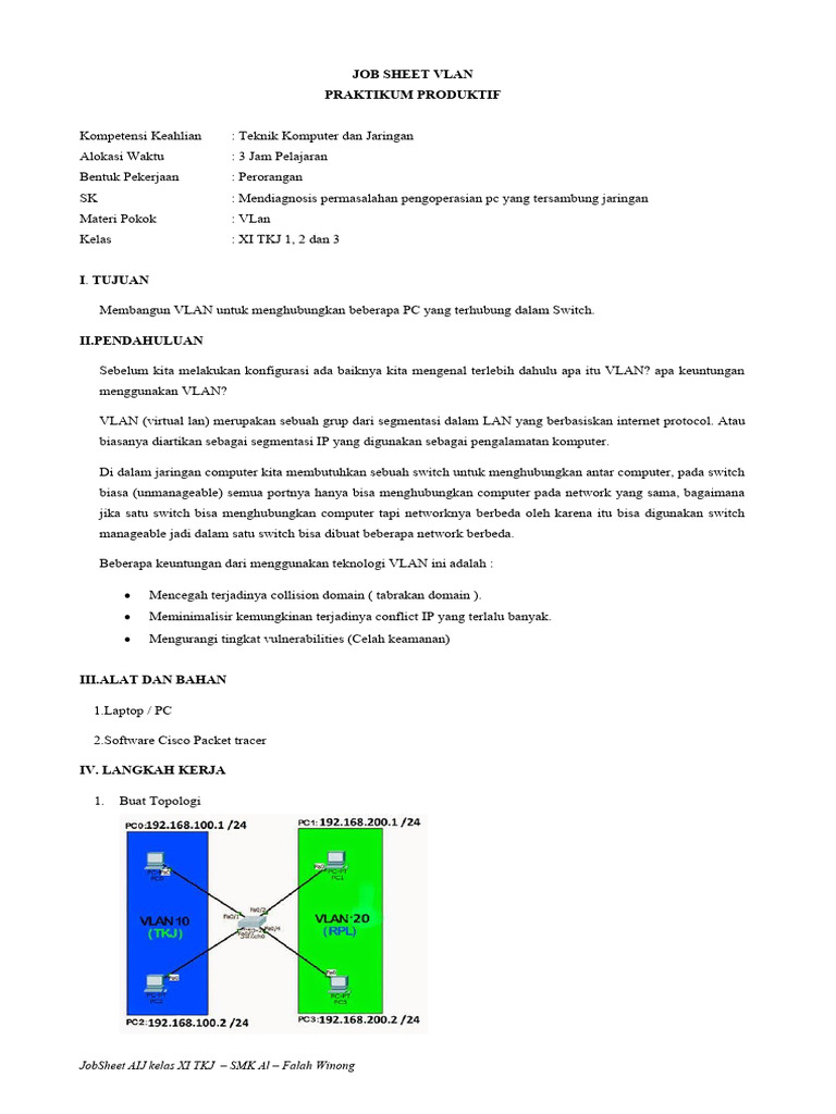 Job Sheet Vlan | PDF