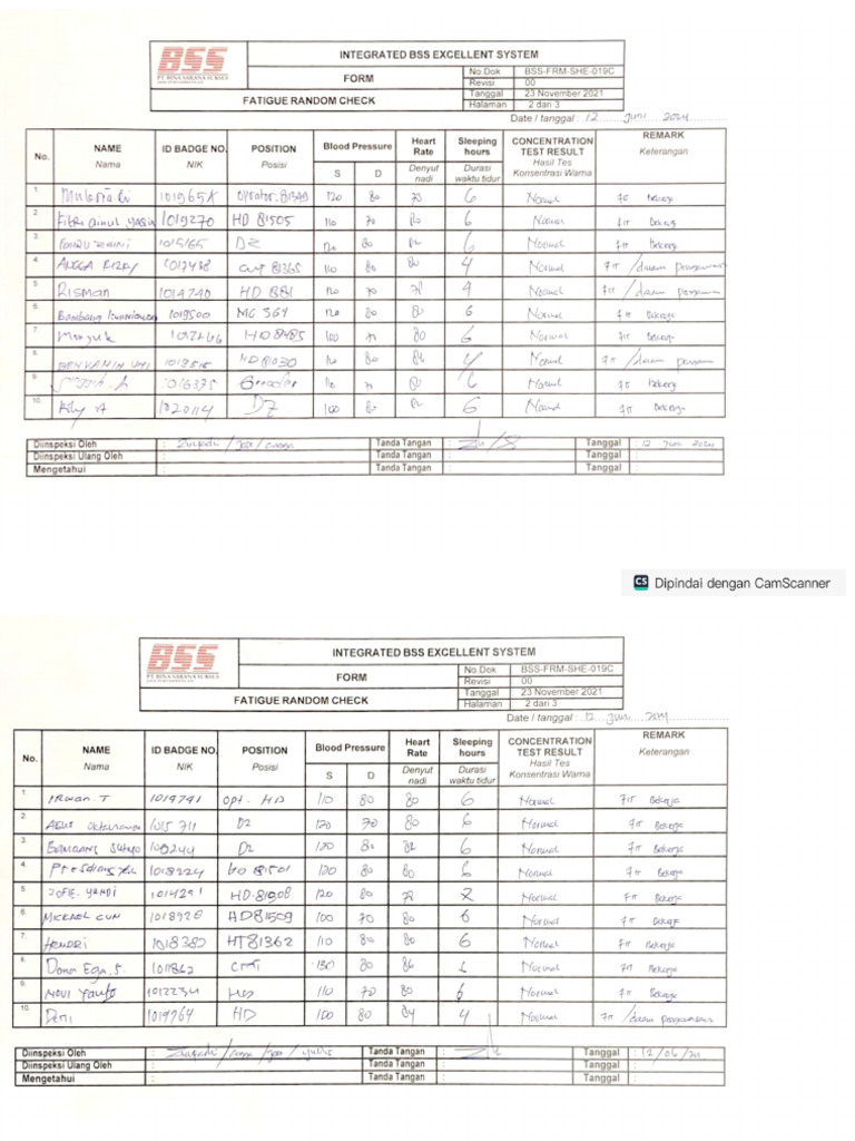 Random Test Fatigue DS Mining, 12 Juni 2024 | PDF
