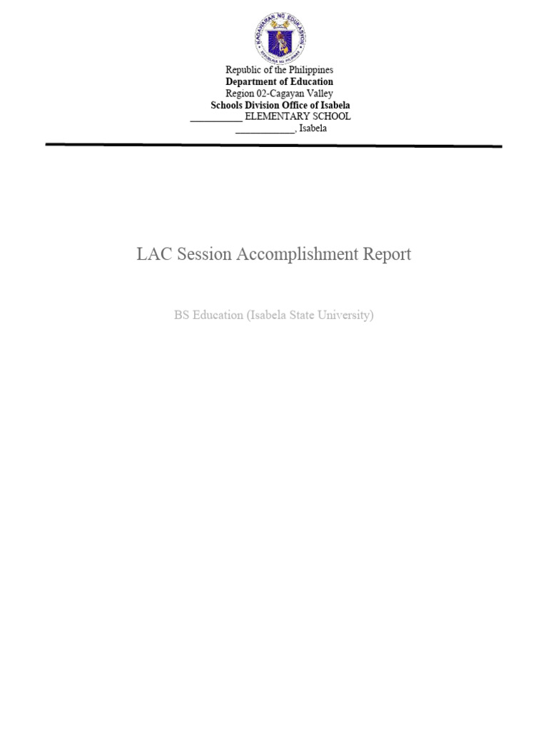 lac-session-accomplishment-report | Download Free PDF | Teachers