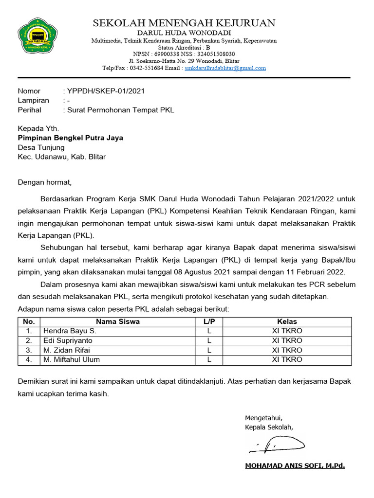 Administrasi Persuratan PKL | PDF