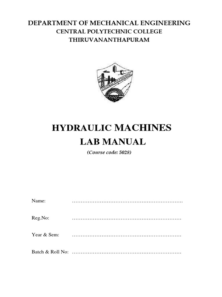 HM LAB Study & Experiments Manual | PDF | Pump | Turbine
