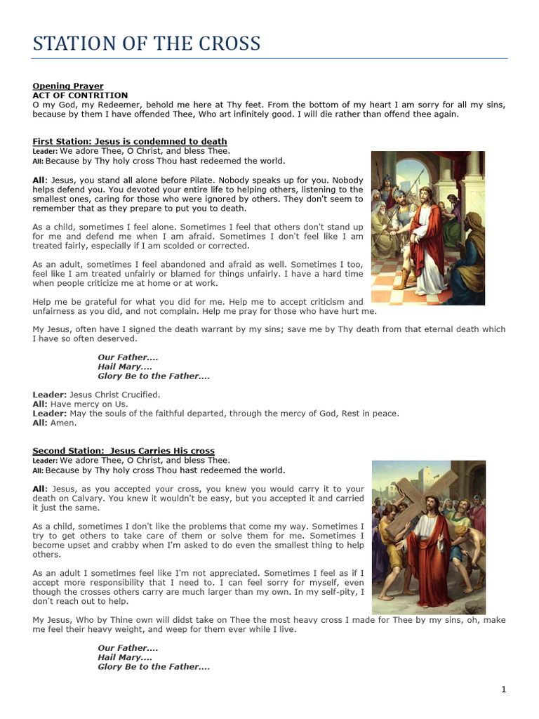 Station of The Cross Guide (ENGLISH) | Download Free PDF | Jesus | Thou