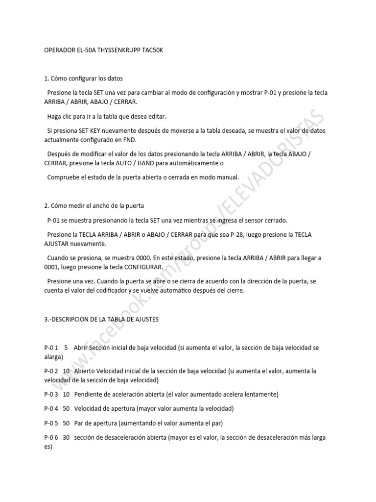 Operador Thyssen | PDF