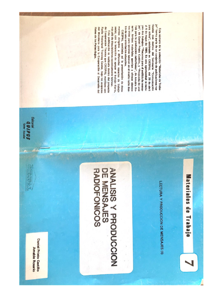 Analisis y Prod de Mensajes Radiofonicos Prieto Castillo | PDF