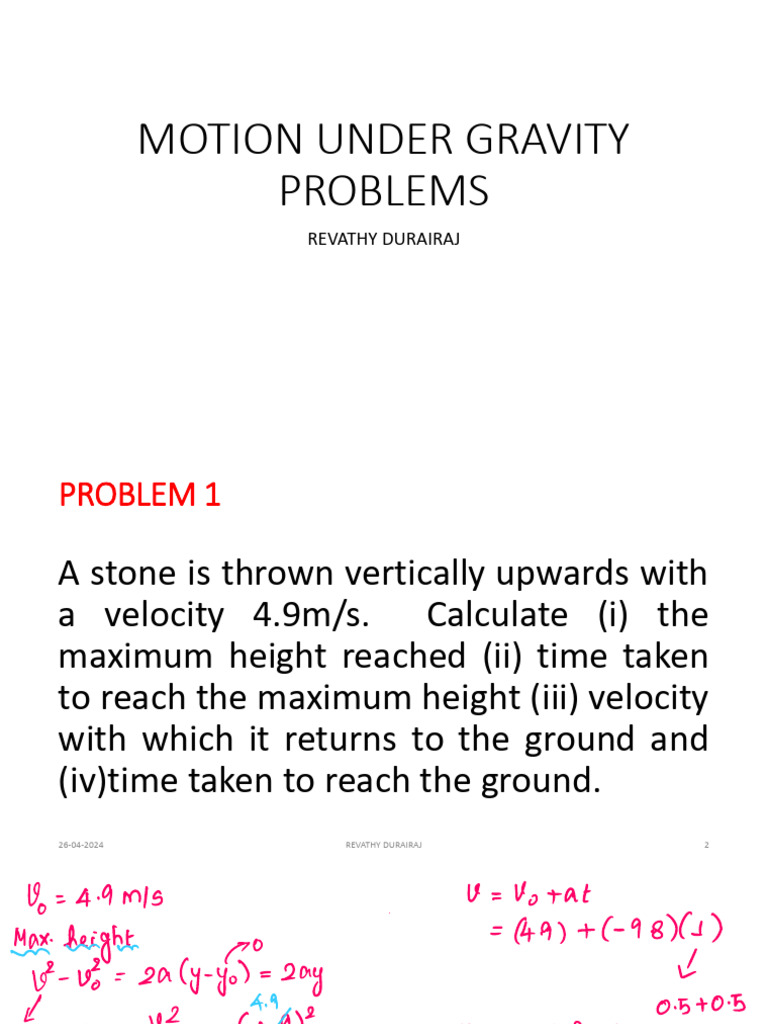 Gravity Problems | PDF | Dynamics (Mechanics) | Motion (Physics)