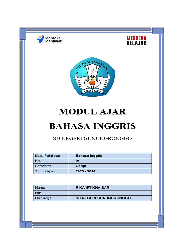 Cover Modul Ajar Kelas IV | PDF