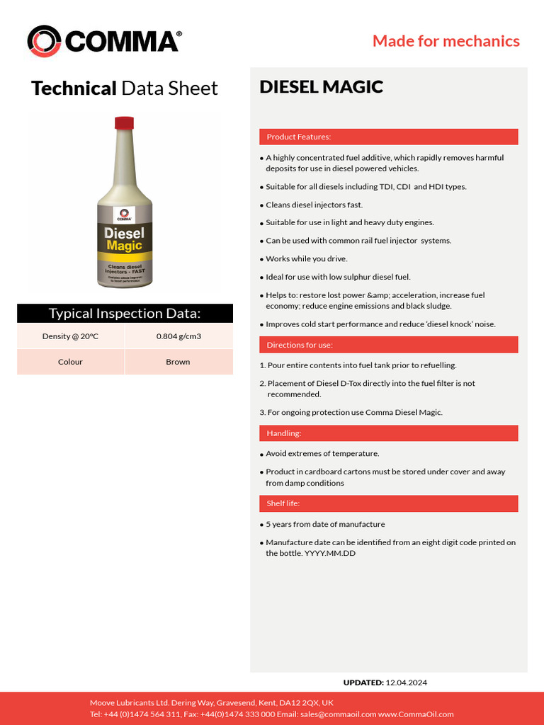Technical-Data-Sheet-diesel-magic | PDF | Diesel Engine | Vehicle ...