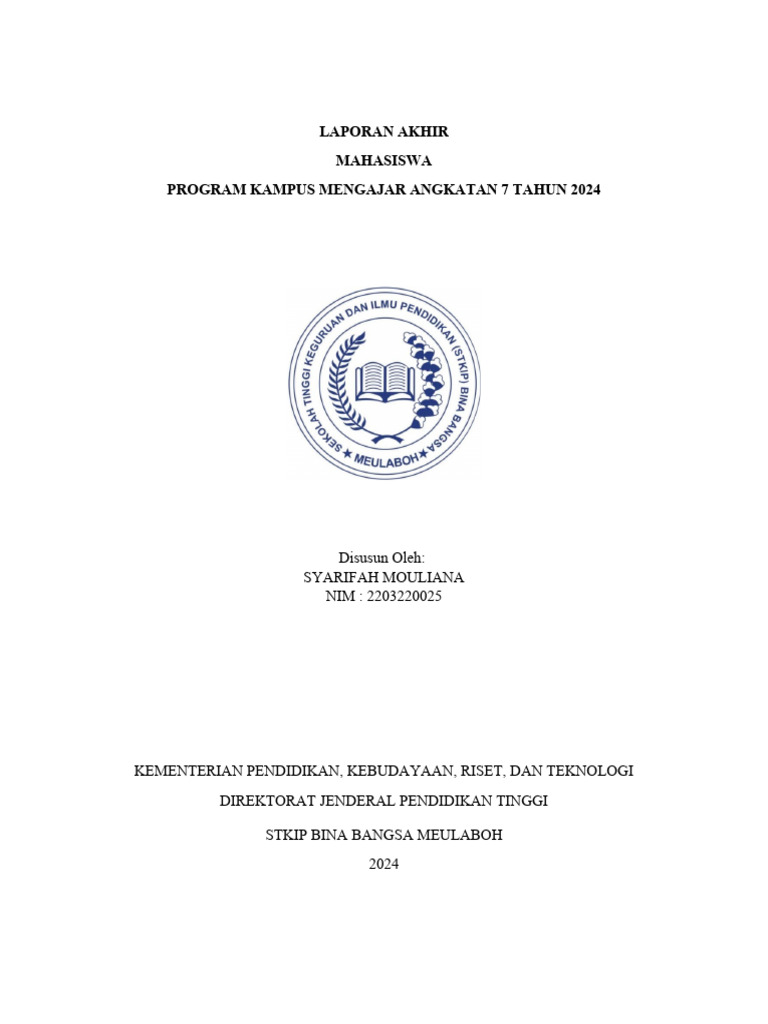 Laporan Akhir Mahasiswa Km7 | PDF | Karier & Perkembangan | Seni