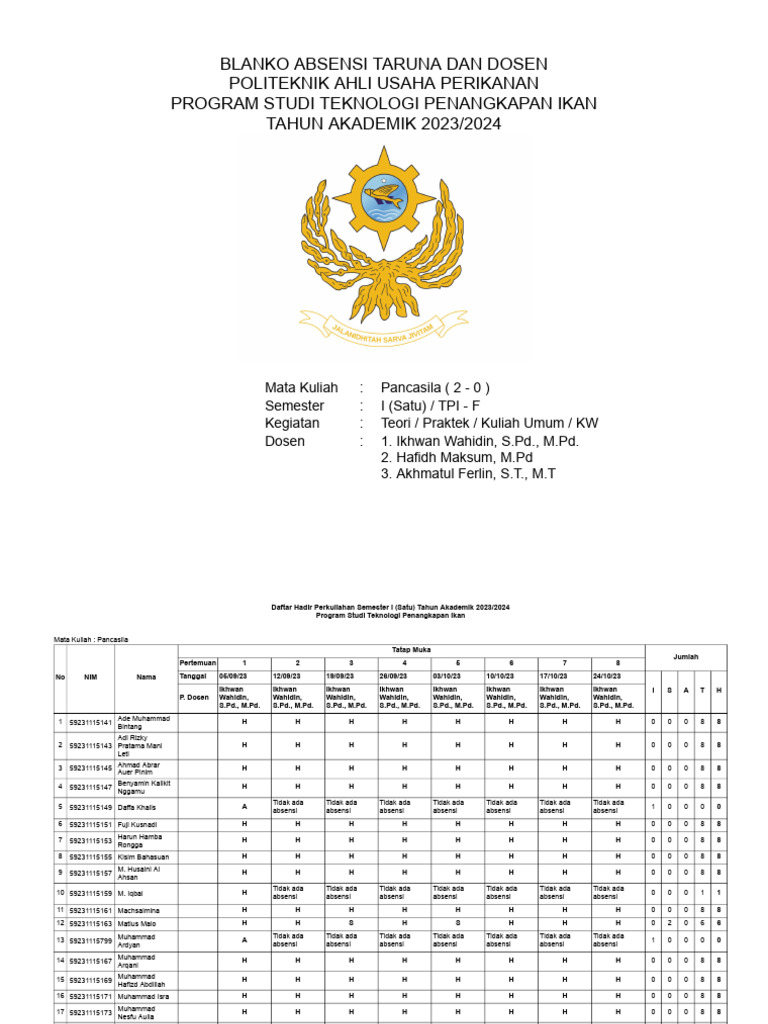 1 TPI-F Pancasila | PDF