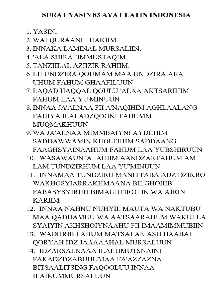 Yasin Latin | PDF