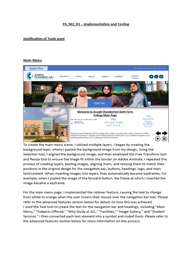 Implementation and Testing Layout | PDF | Menu (Computing) | Page Layout
