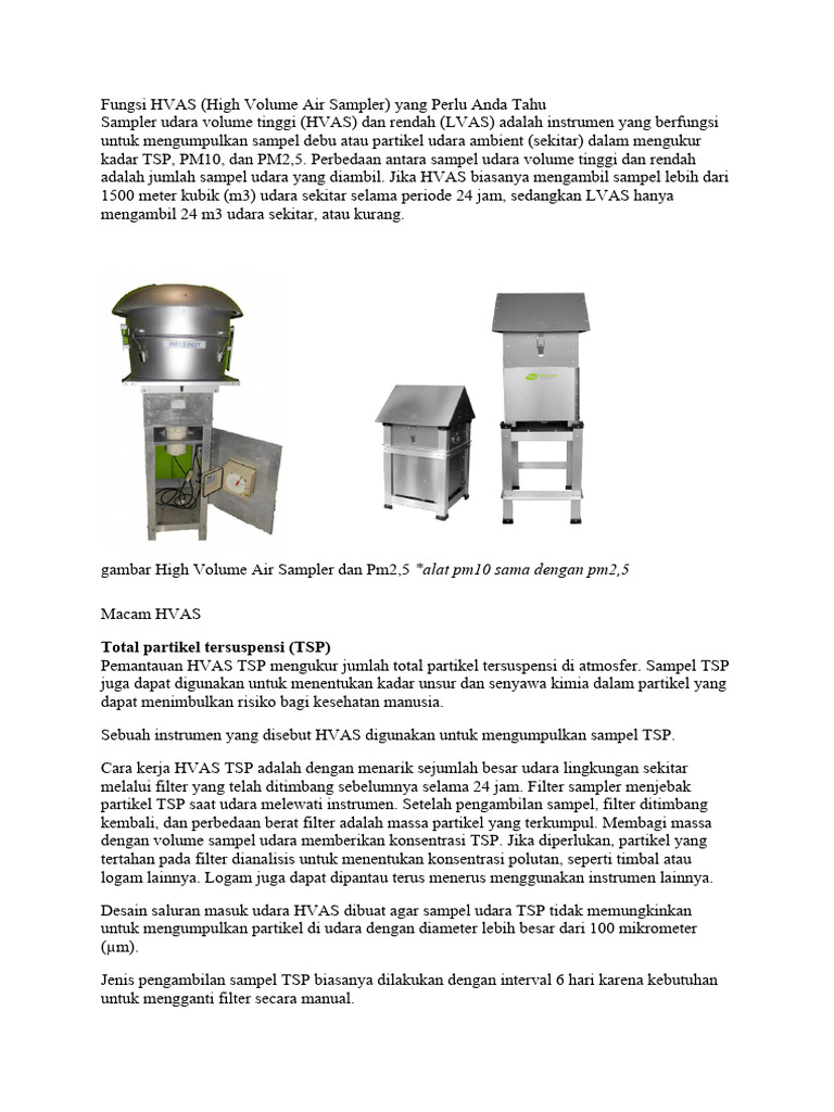Penjelasan Alat Sampling Udara Ambien | PDF | Teknologi & Rekayasa