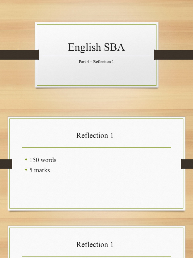 SBA Part 4 Reflection 1.cleaned | PDF