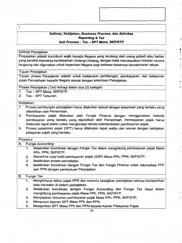 SOP Pajak | PDF