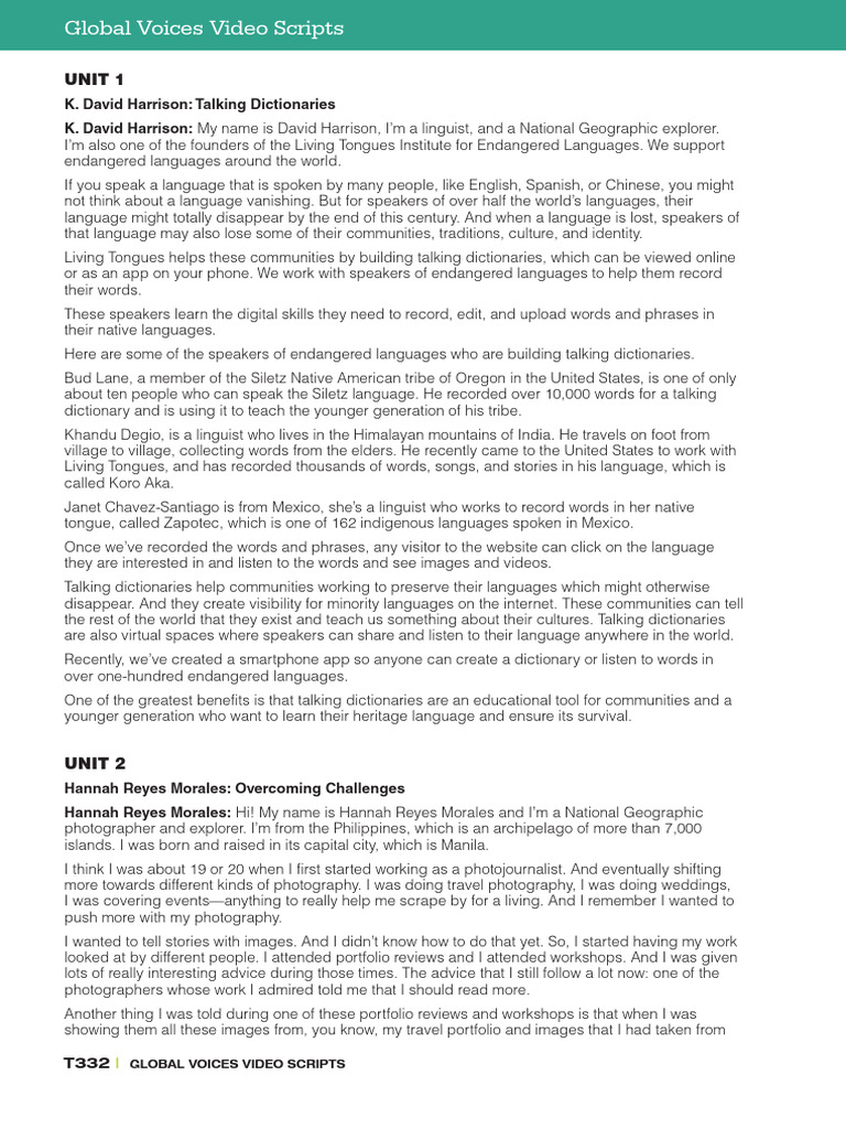 Global Voices Video Scripts 1 | PDF | Robot | Robotics