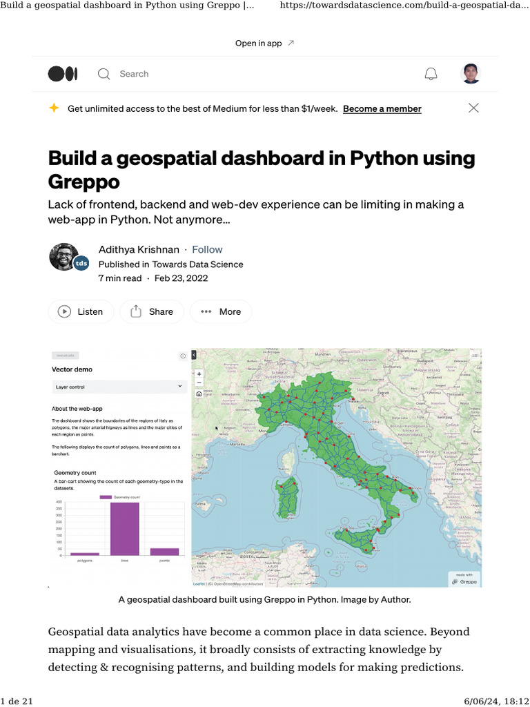 Grupo 7 Build A Geospatial Dashboard in Python Using Greppo by Adithya Krishnan Towards Data ...