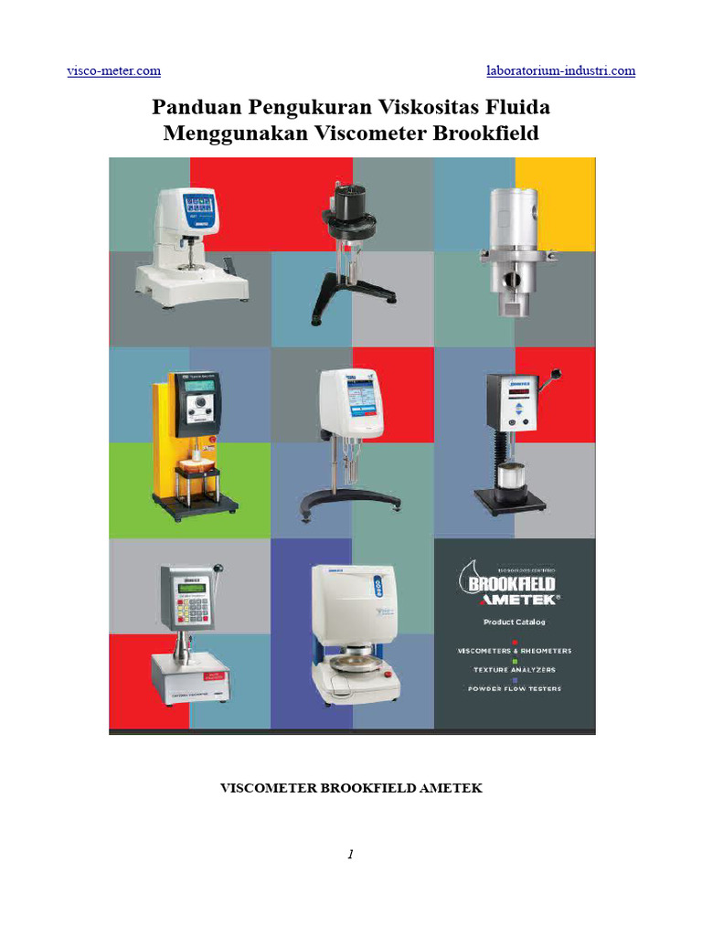 panduan pengukuran viskostas - viscometer brookfield | PDF