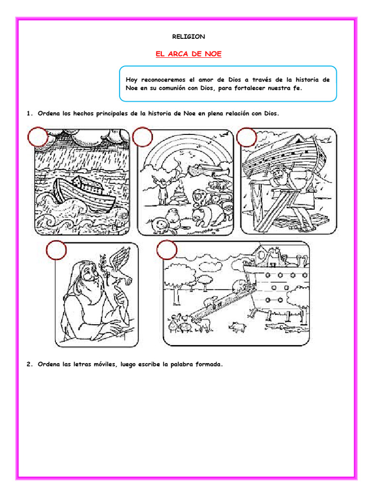 E4 S2 FICHA D2 RELIGIÓN EL ARCA DE NOE | Descargar gratis PDF | Noé ...