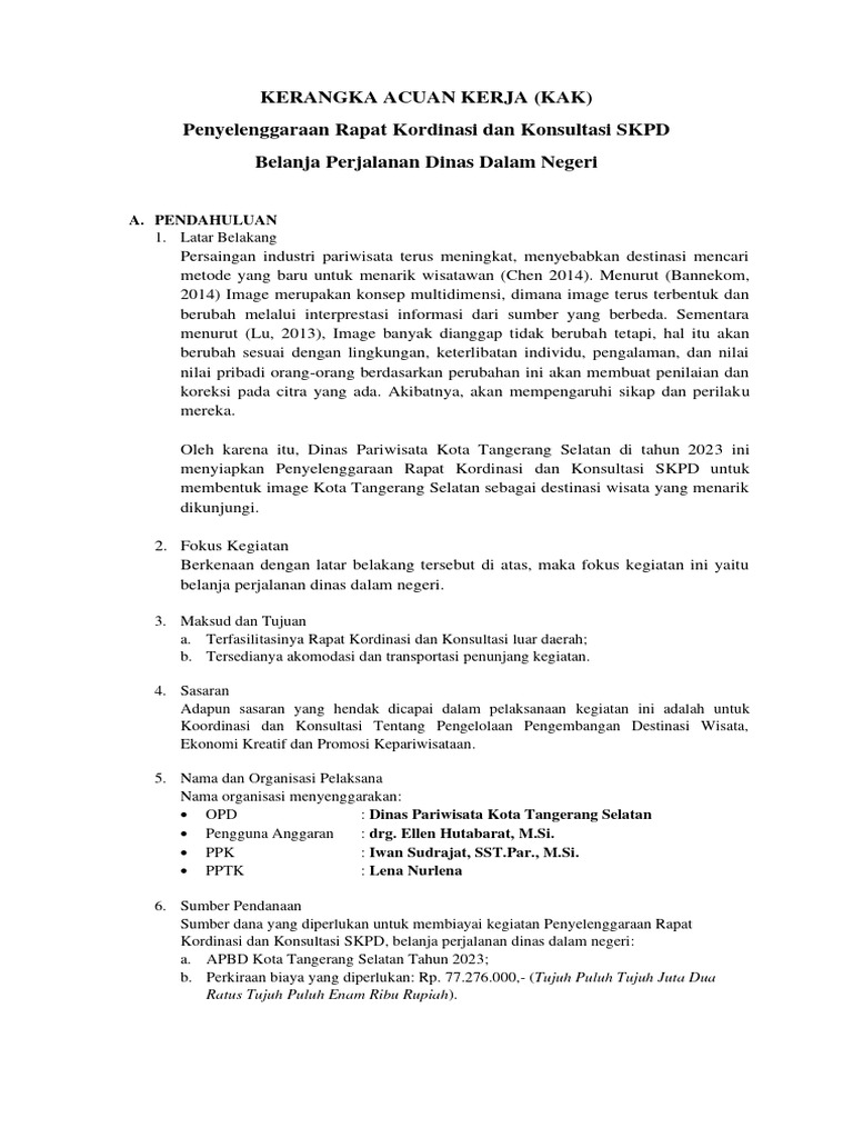 KAK Medan 2023 | PDF | Bisnis | Pengelolaan Keuangan & Uang