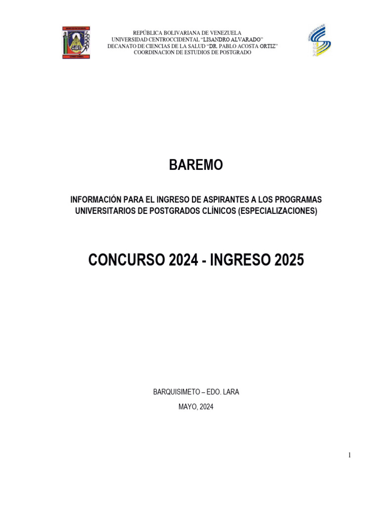 Baremo Clinico Definitivo 24 | PDF | Titulo academico | Documento de identidad