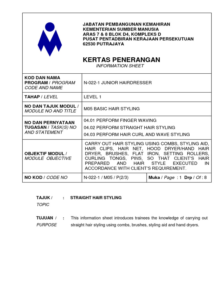 M06 KP2 - Straight Hair | PDF | Hairstyle | Hair