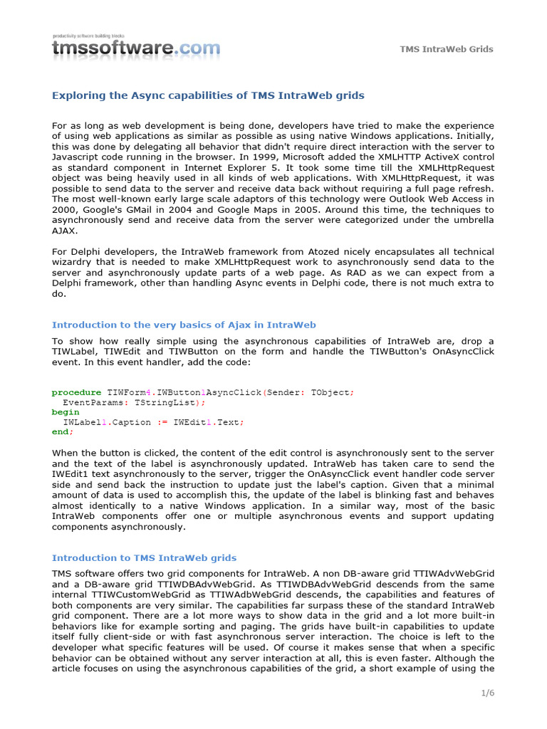 Async Capabilities Iw Grids | PDF | Ajax (Programming) | Software Async Capabilities Iw Grids | PDF | Ajax (Programming) | Software