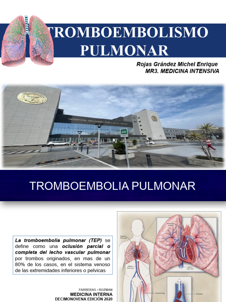 Trombo embolismo Pulmonar 2024 | PDF | Corazón | Hemodinámica