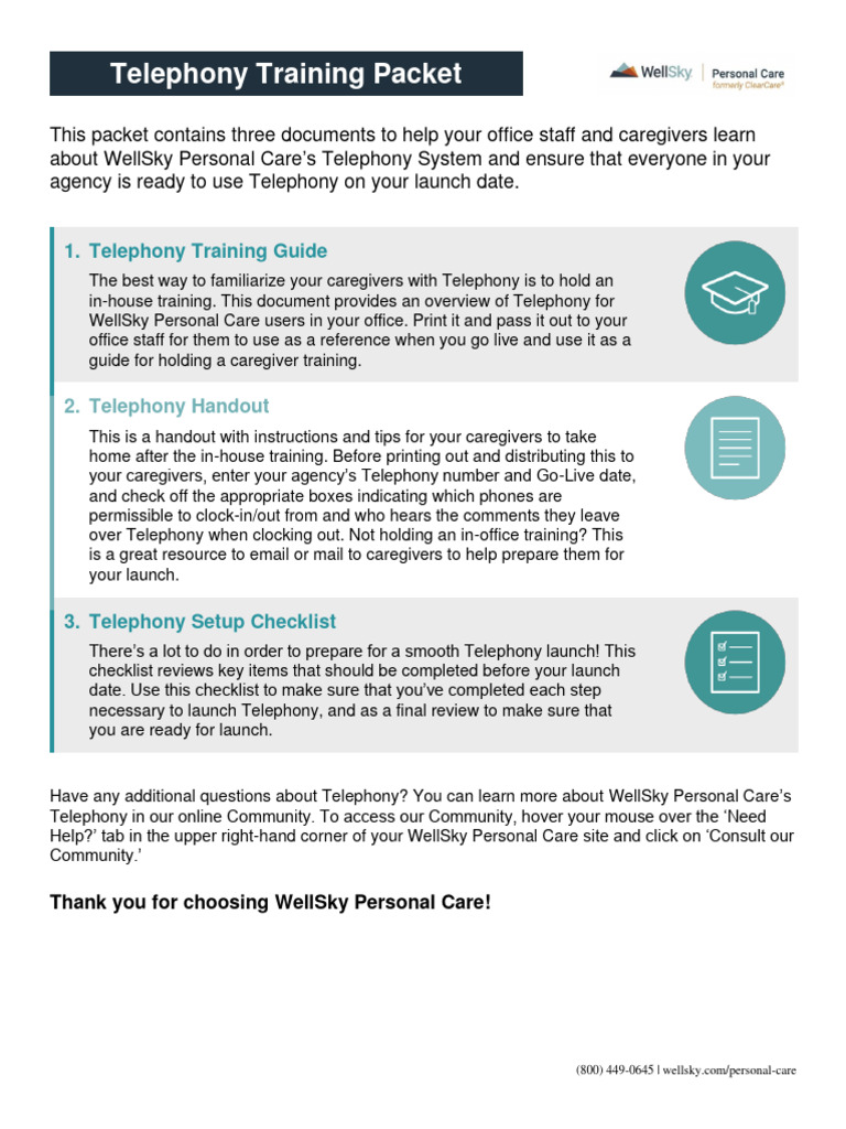 Telephony Training for WellSky Caregivers | PDF | Telephone | Caregiver