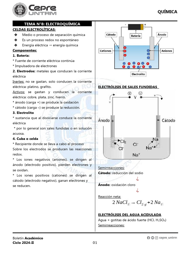 Semana 8-Electroquímica | PDF | Redox | Electrodo