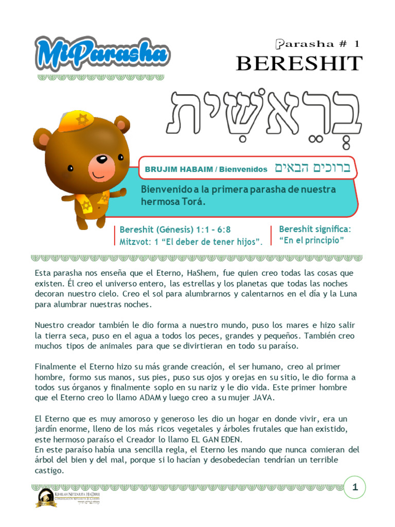 01 - Bereshit Ap | PDF | Deidad creadora | Libro del Génesis