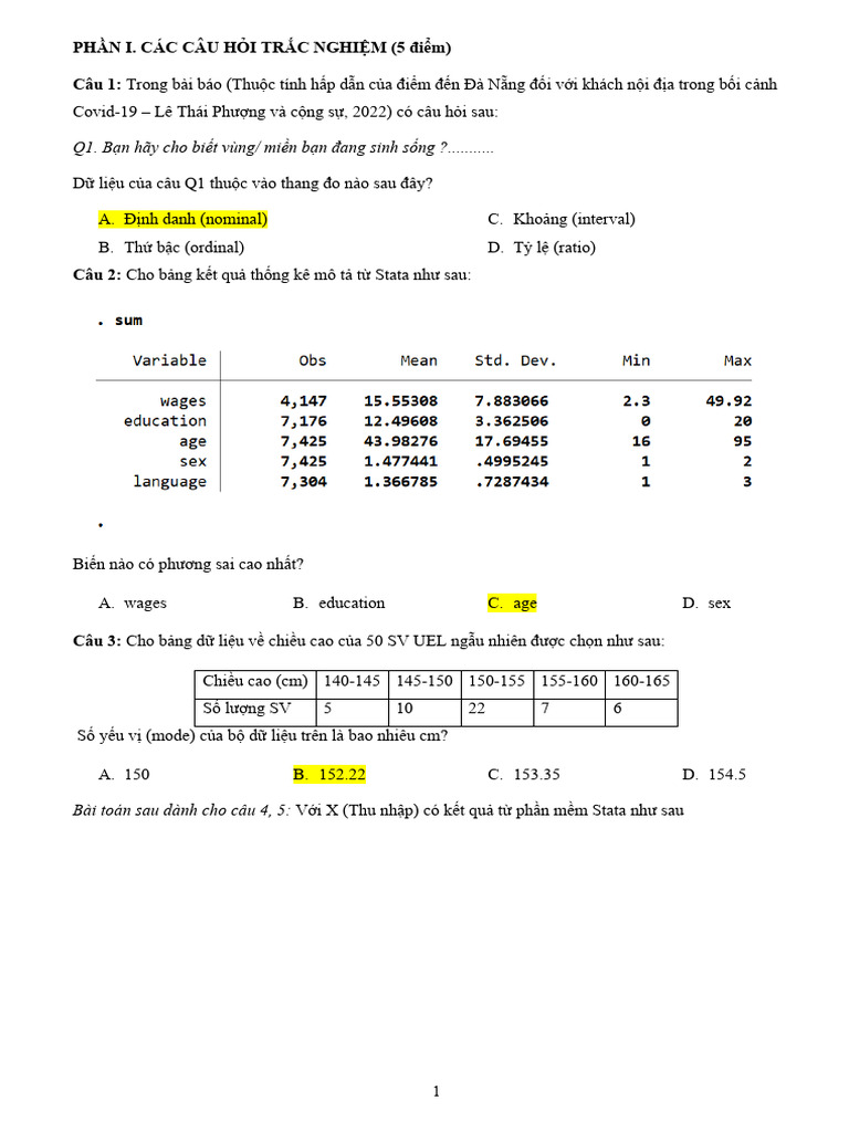 On Tap CK Thong Ke | PDF