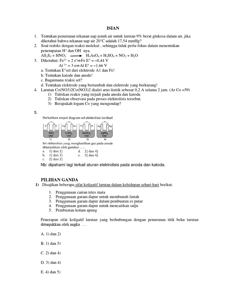 Soal SAS Kimia Kelas 12 | PDF | Metode & Bahan Ajar | Sains & Matematika