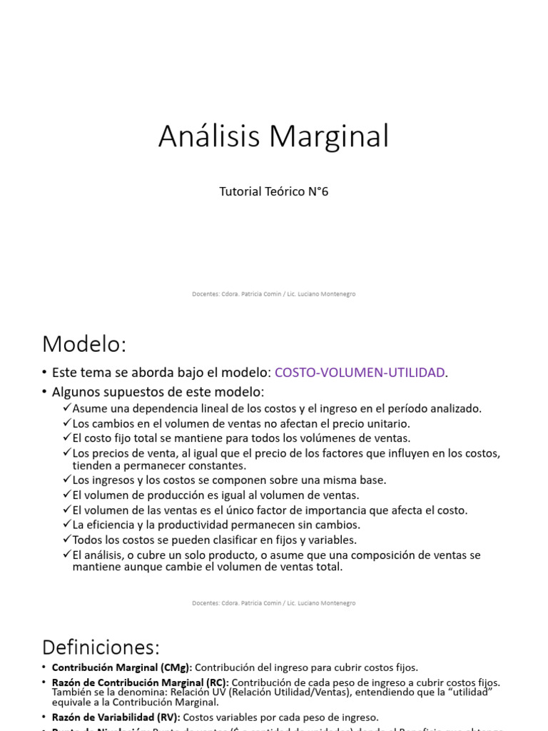 Análisis Marginal - Tutorial 6 - Teórico | PDF | Business