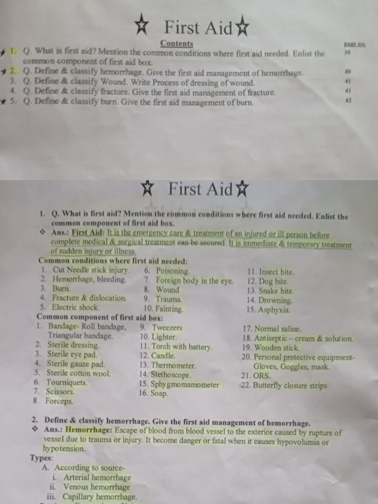 First Aid | PDF | Wound | Burn