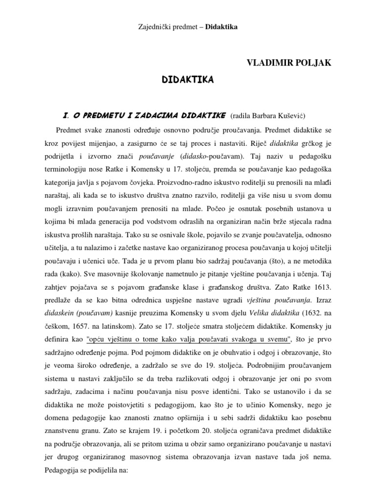 DIDAKTIKA Skripta | PDF