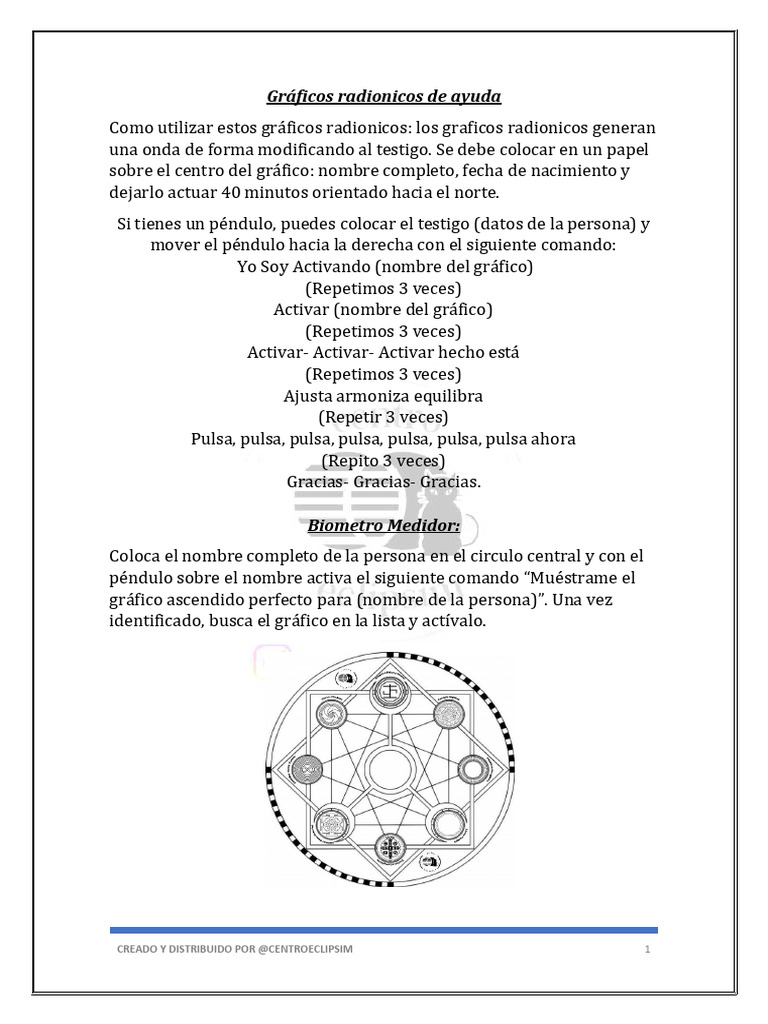 Gráficos Radionicos para Sanación Centro Eclipsim | PDF