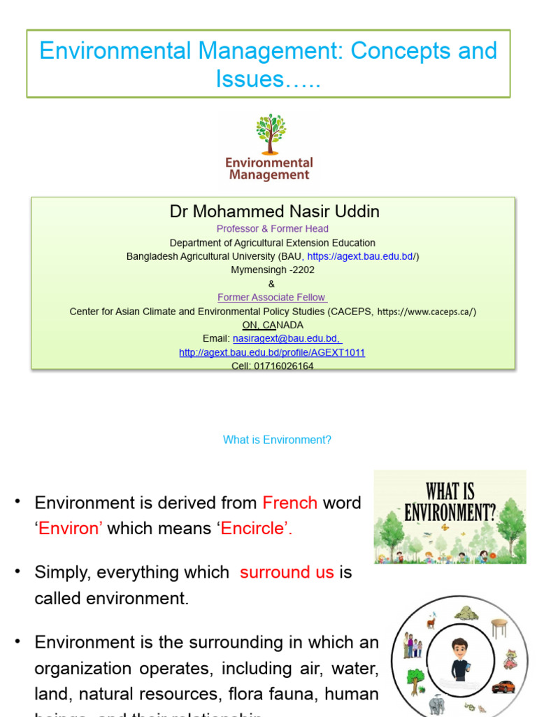 Environmental Management Concepts Explained | PDF | Natural Environment ...