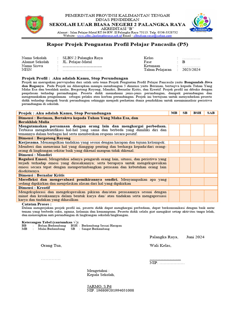 Rapor P5 2023-2024 Sem 2 Fase B (KLS 3,4) | PDF
