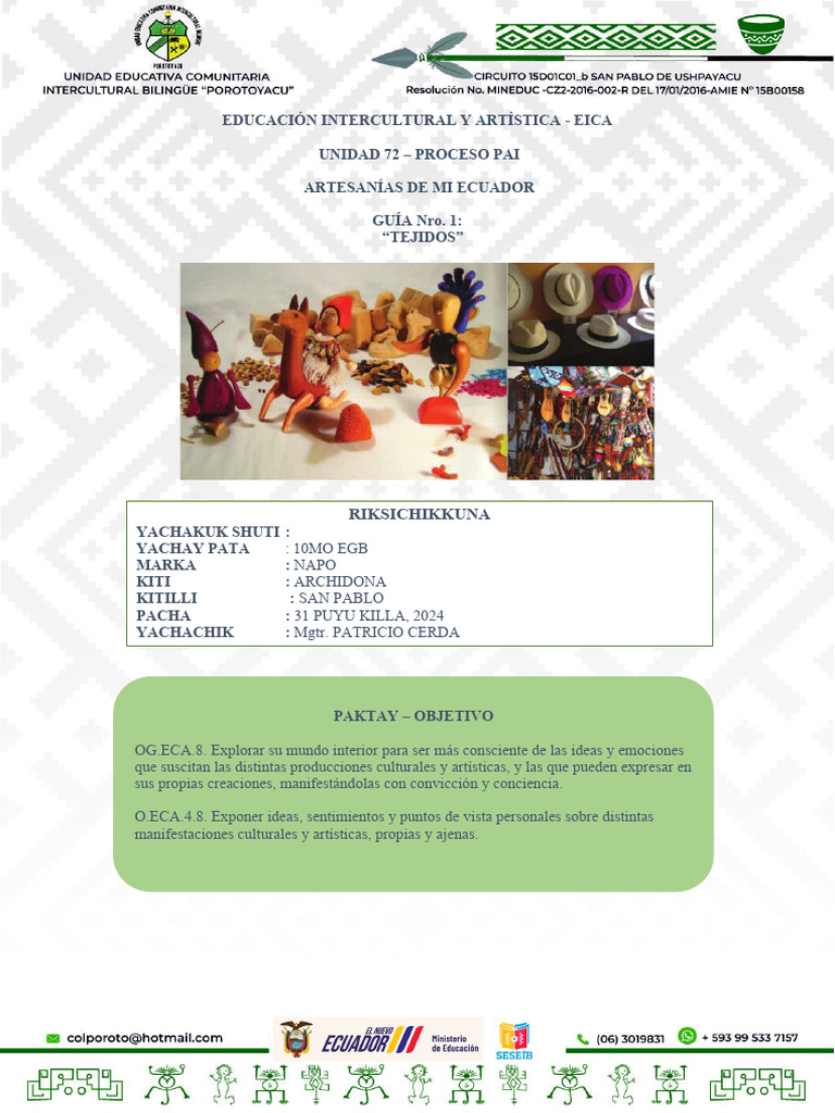 Eica-Guia de Eica 1omo Egb - Enero | PDF | Arte