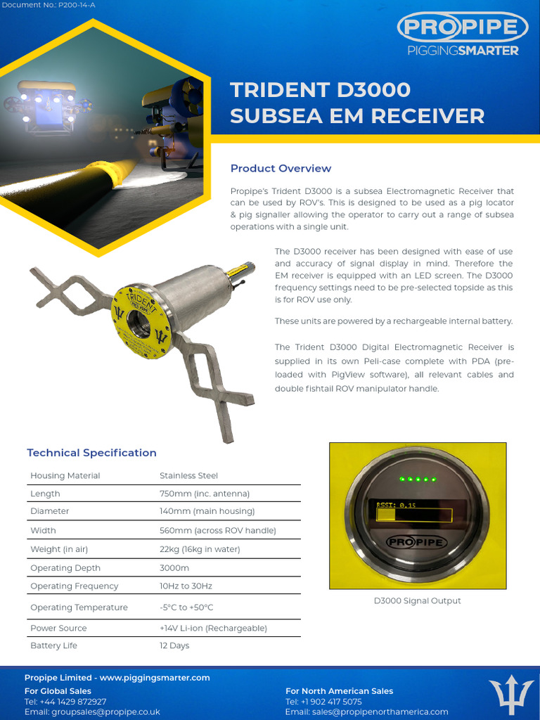 Trident D3000 EM Receiver Data Sheet Rev 01 | Download Free PDF | Information And Communications ...