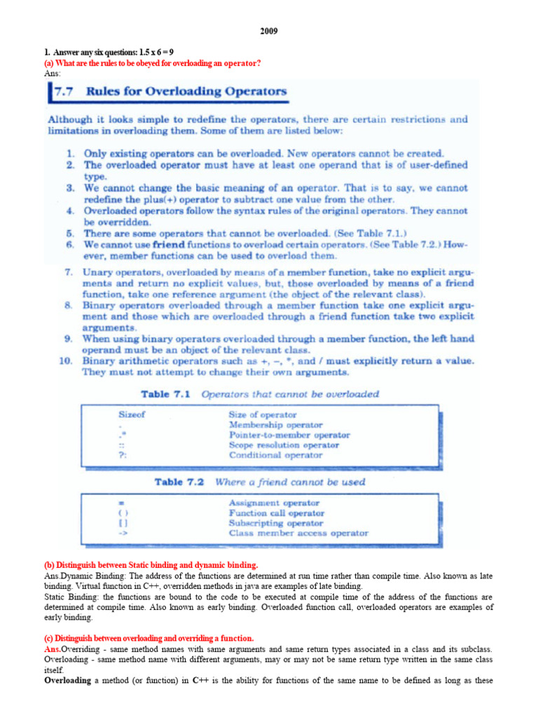 OOPS_2009-2016_Complied | PDF | Method (Computer Programming) | Inheritance (Object Oriented ...