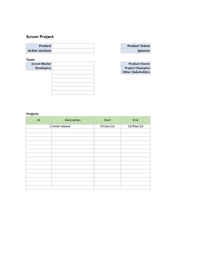 scrum_project_template | Download Free PDF | Scrum (Software Development)