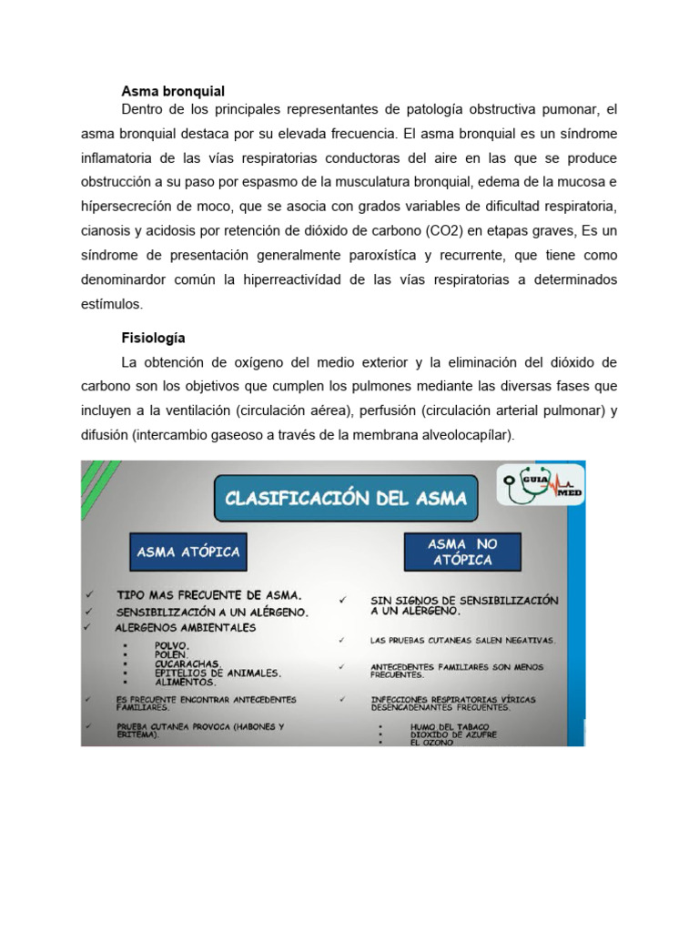Asma bronquial: causas y fisiopatología | PDF | Asma | Sistema respiratorio